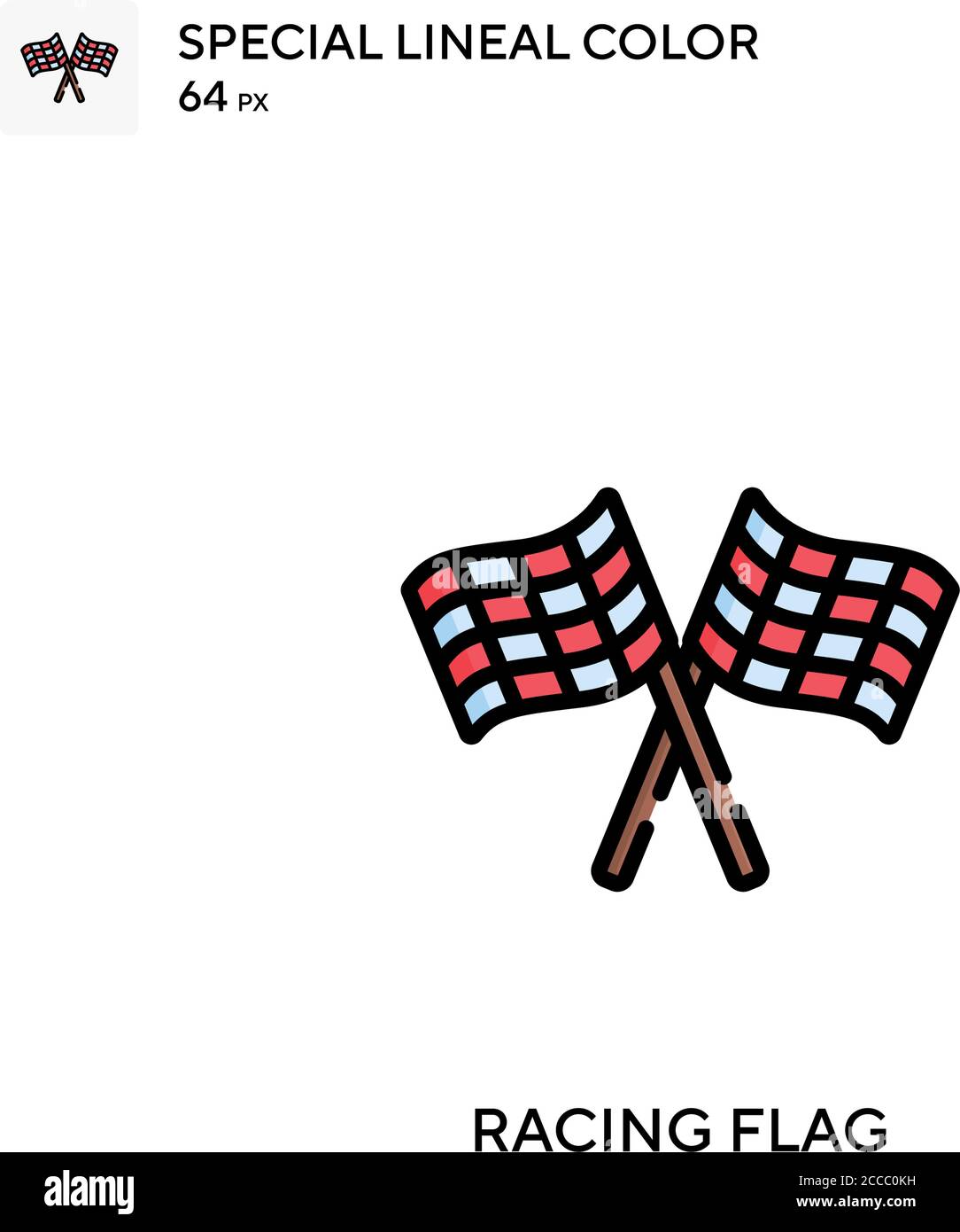 Racing flag Special lineal color icon. Illustration symbol design ...
