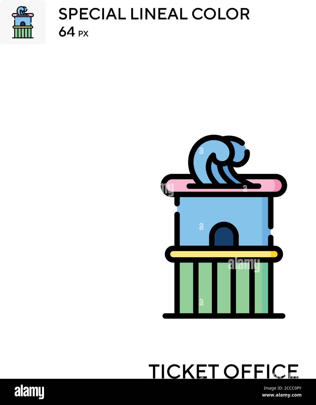 Ticket office Special lineal color icon. Illustration symbol design ...
