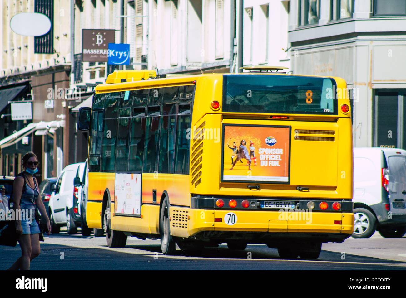 Reims France August 20, 2020 View of a traditional city bus for ...