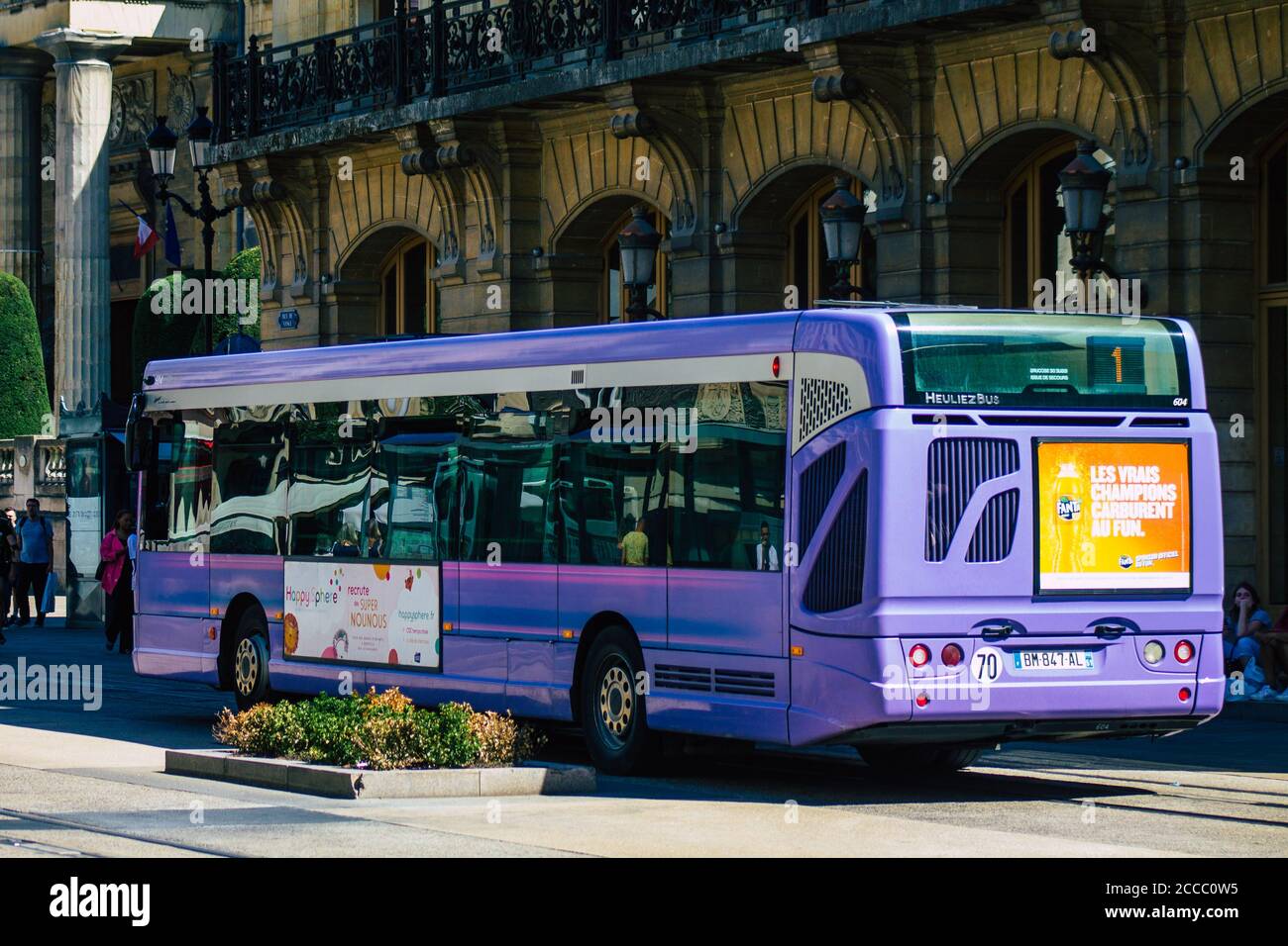 Reims France August 20, 2020 View of a traditional city bus for ...