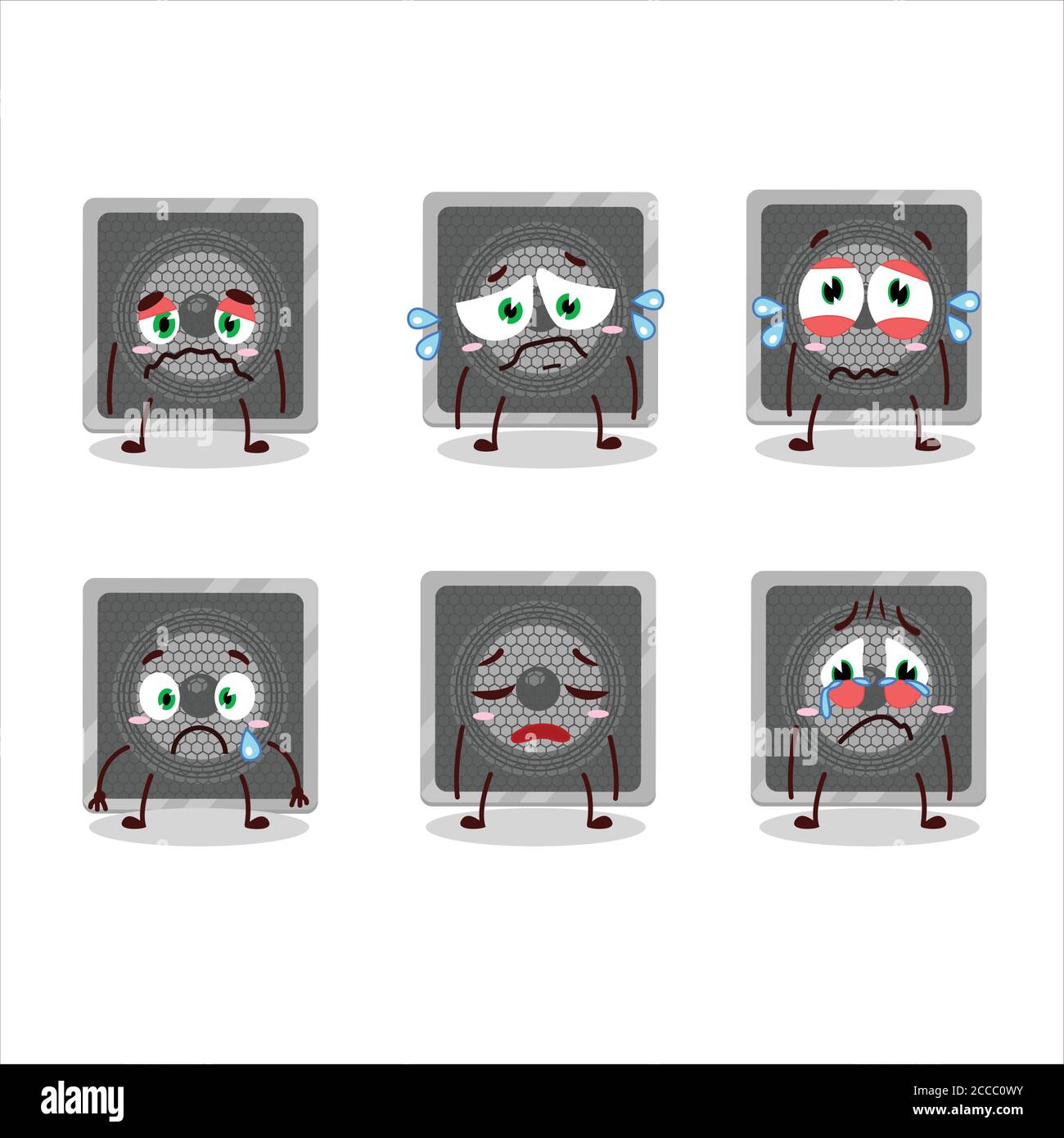 Music speaker cartoon character with sad expression Stock Vector Image ...