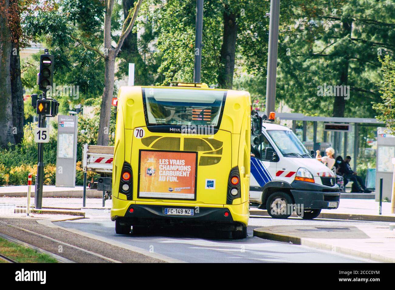 Reims France August 20, 2020 View of a traditional city bus for ...