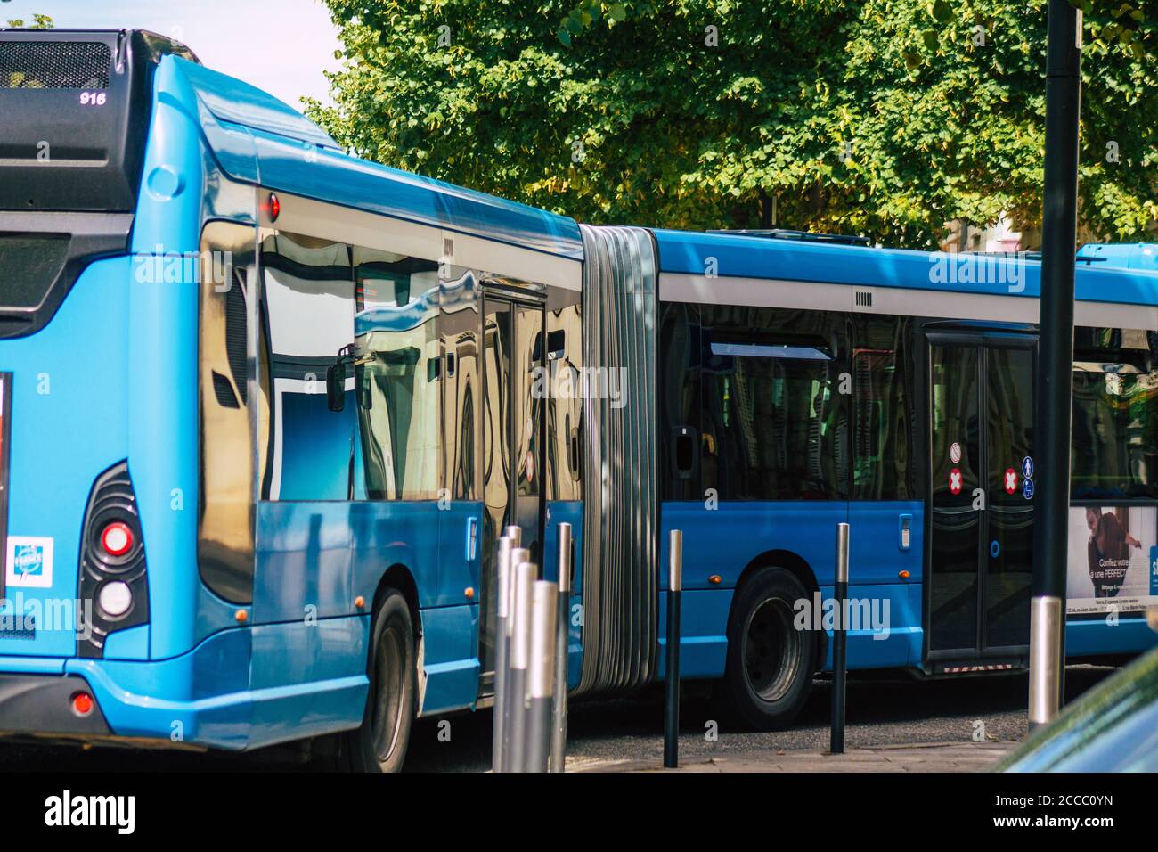Reims France August 20, 2020 View of a traditional city bus for ...