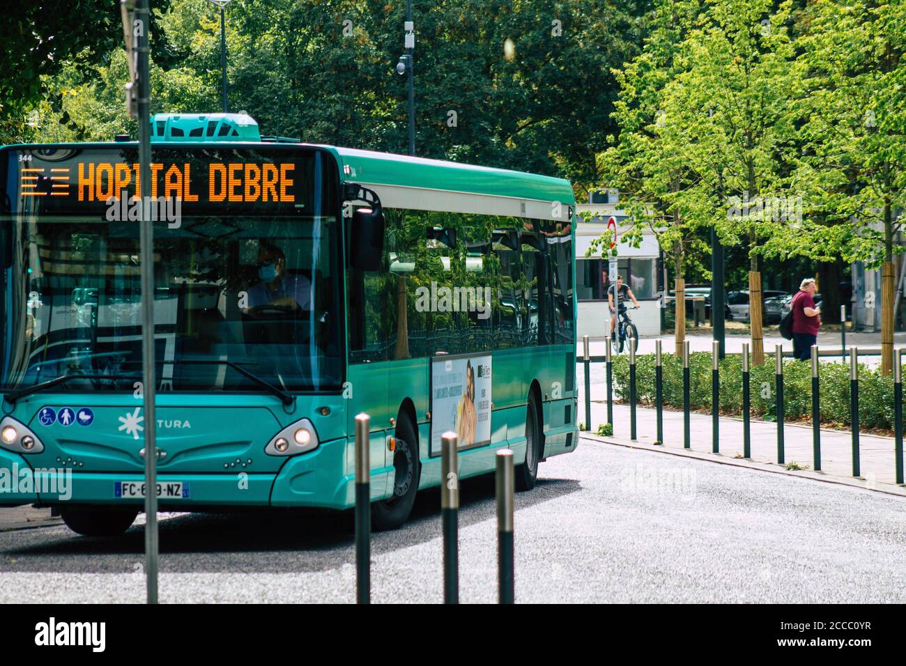 Reims France August 20, 2020 View of a traditional city bus for ...