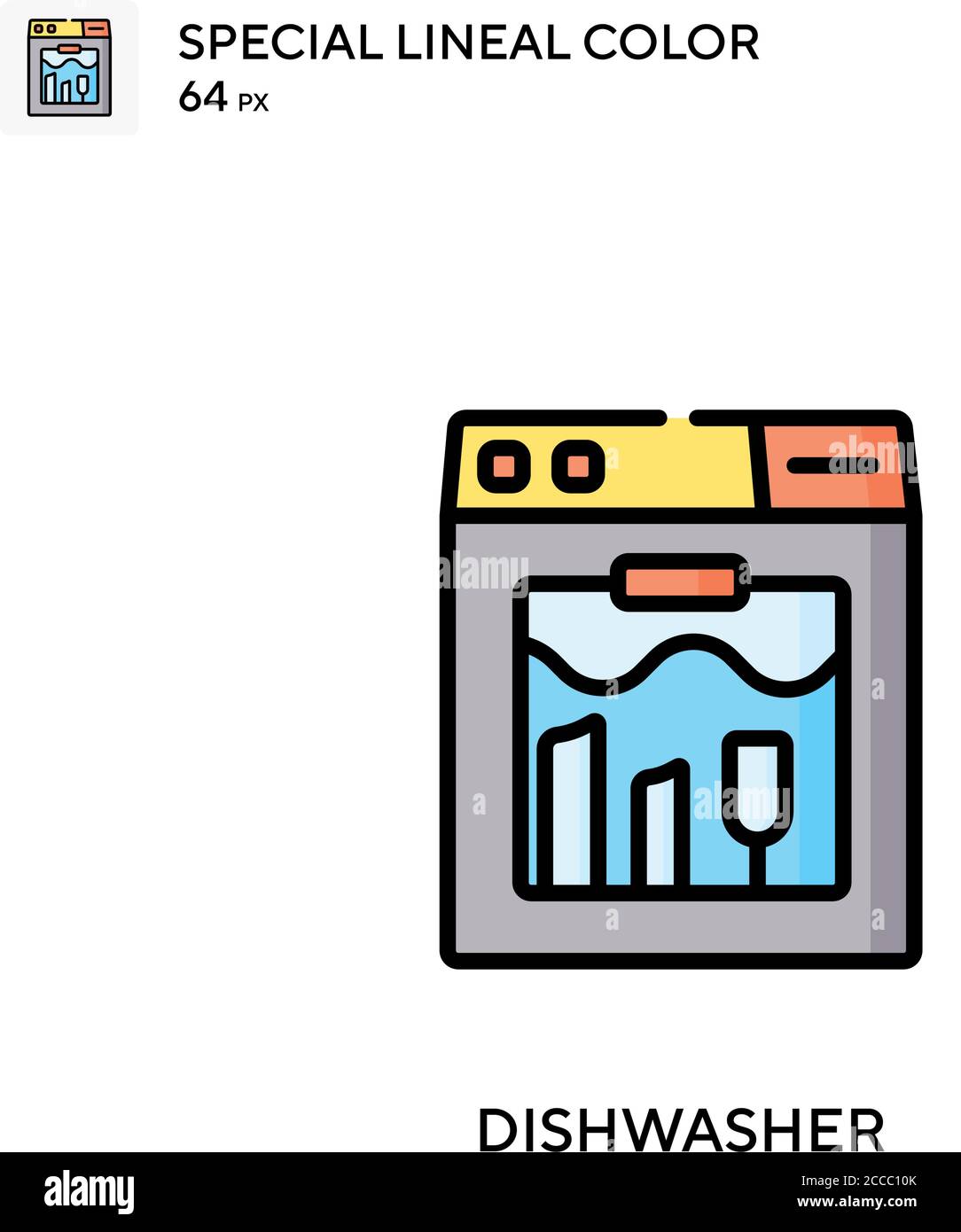 Dishwasher Special lineal color icon. Illustration symbol design ...