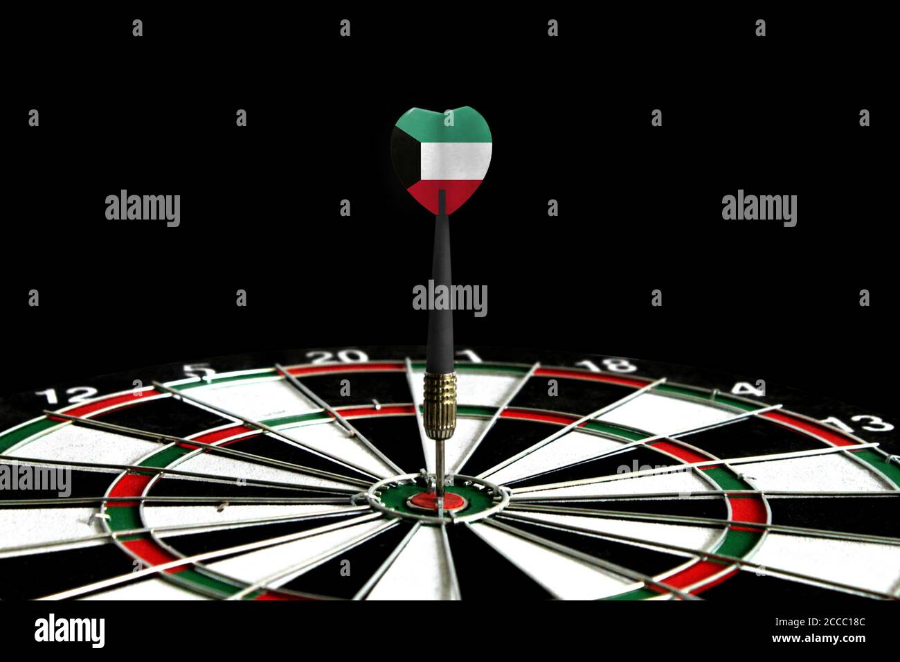 The flag of Kuwait is featured on the dart board game, the concept of ...