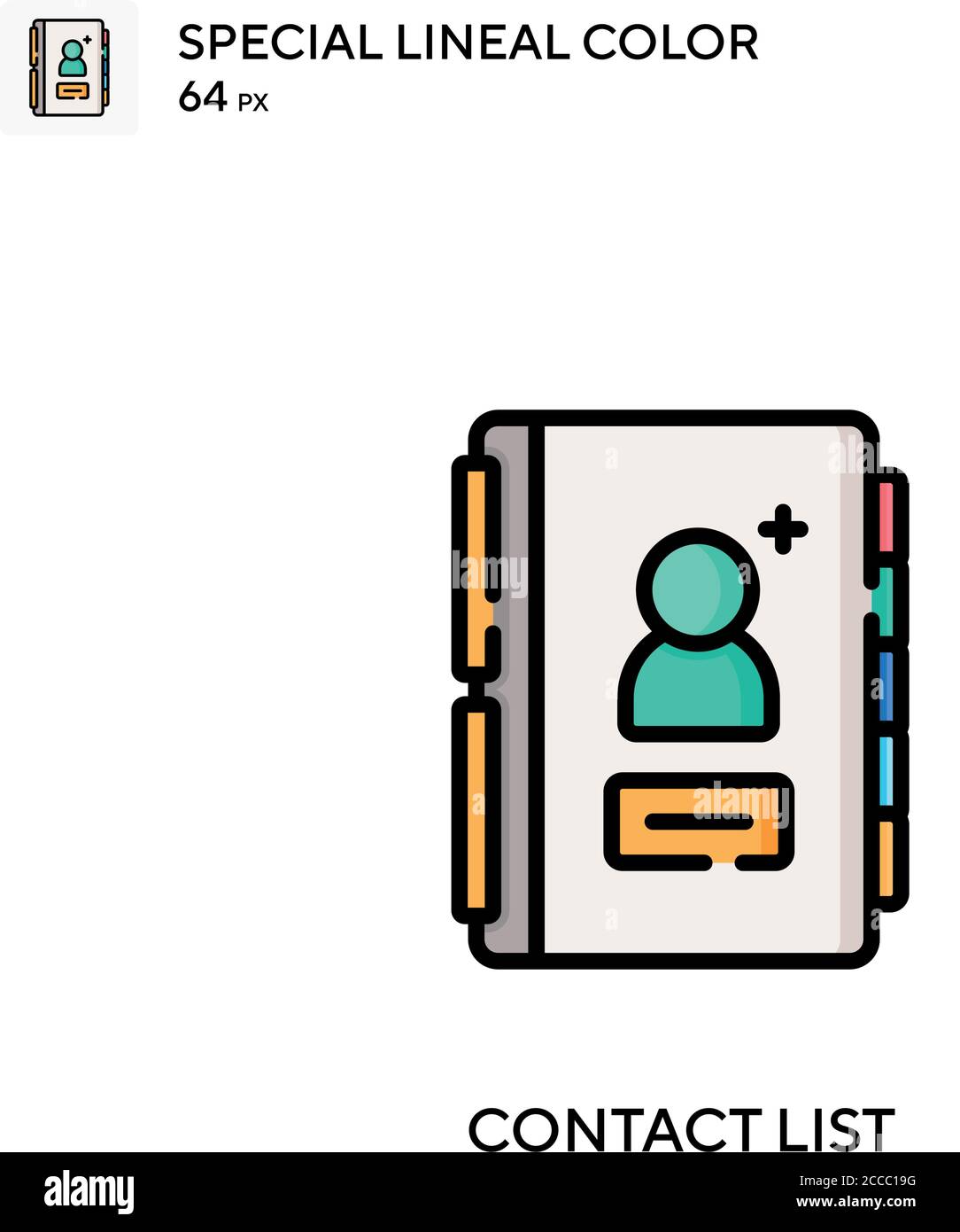 Contact list Special lineal color icon. Illustration symbol design ...