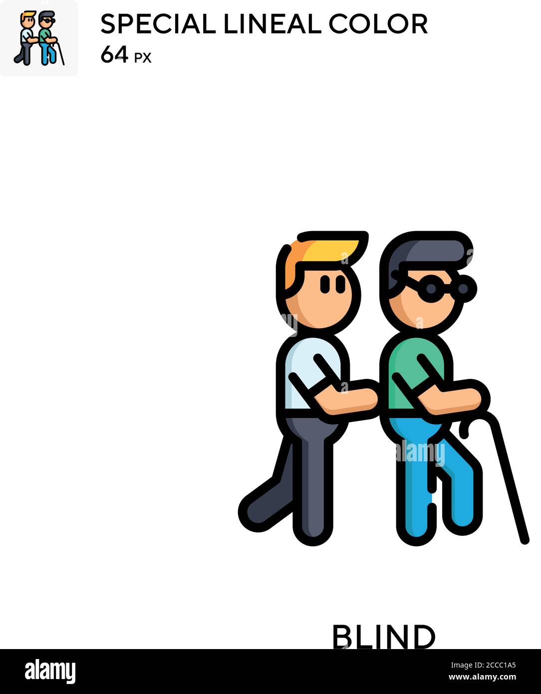 Blind Special lineal color icon. Illustration symbol design template ...