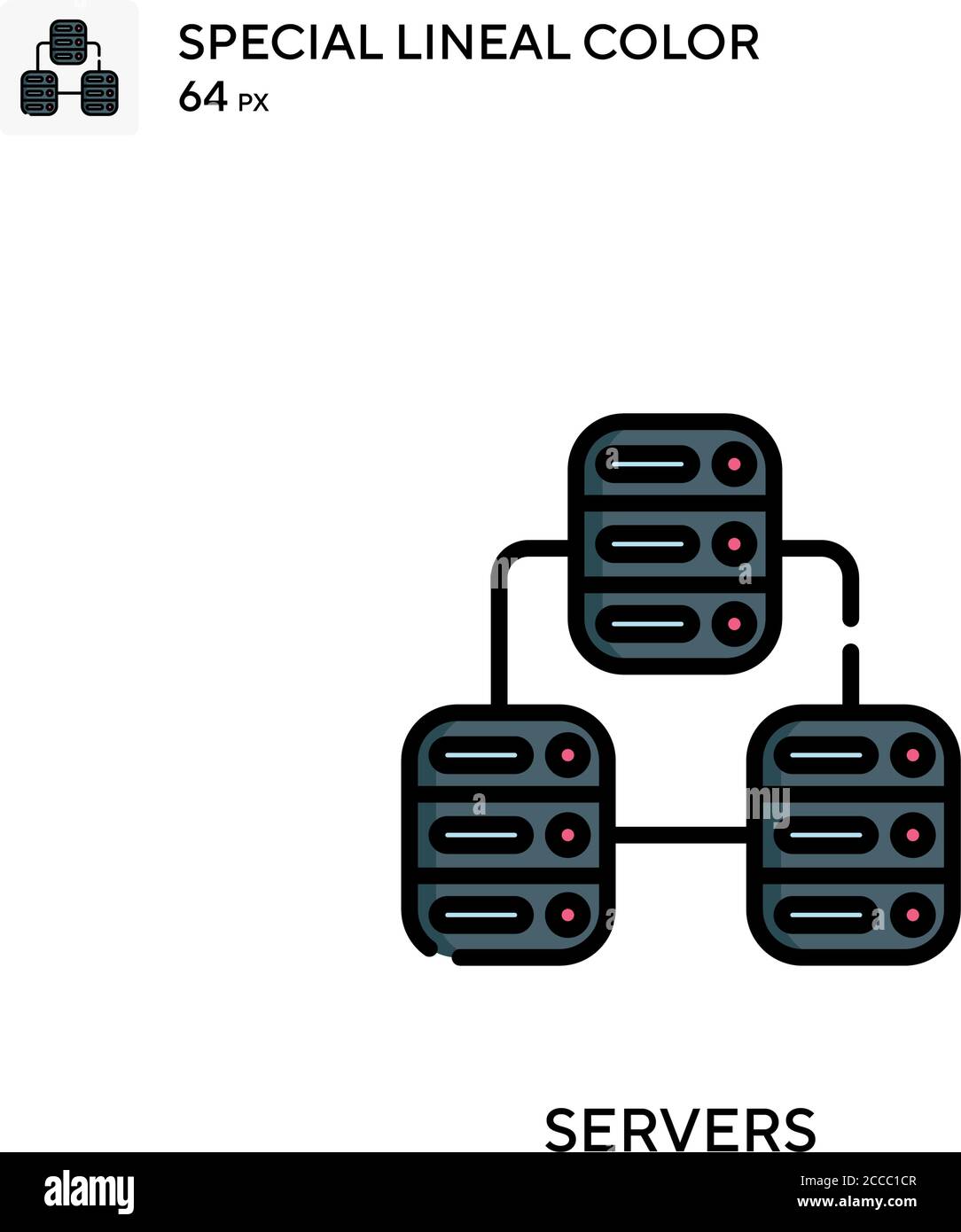 Servers Special lineal color icon. Illustration symbol design template ...
