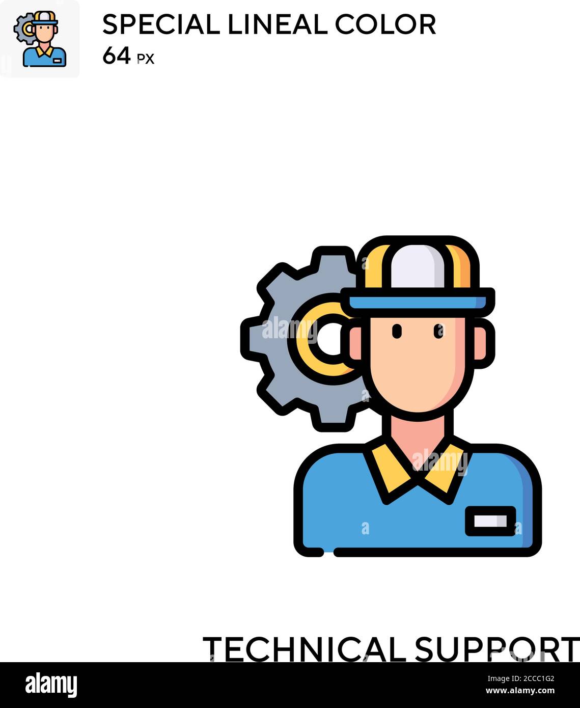 Technical Support Special lineal color icon. Illustration symbol design ...