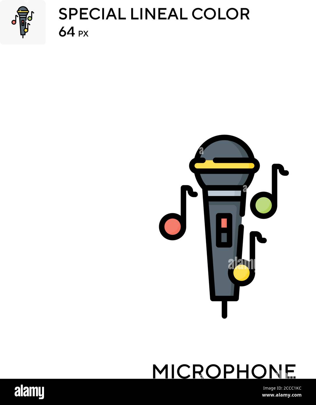 Microphone Special lineal color icon. Illustration symbol design ...