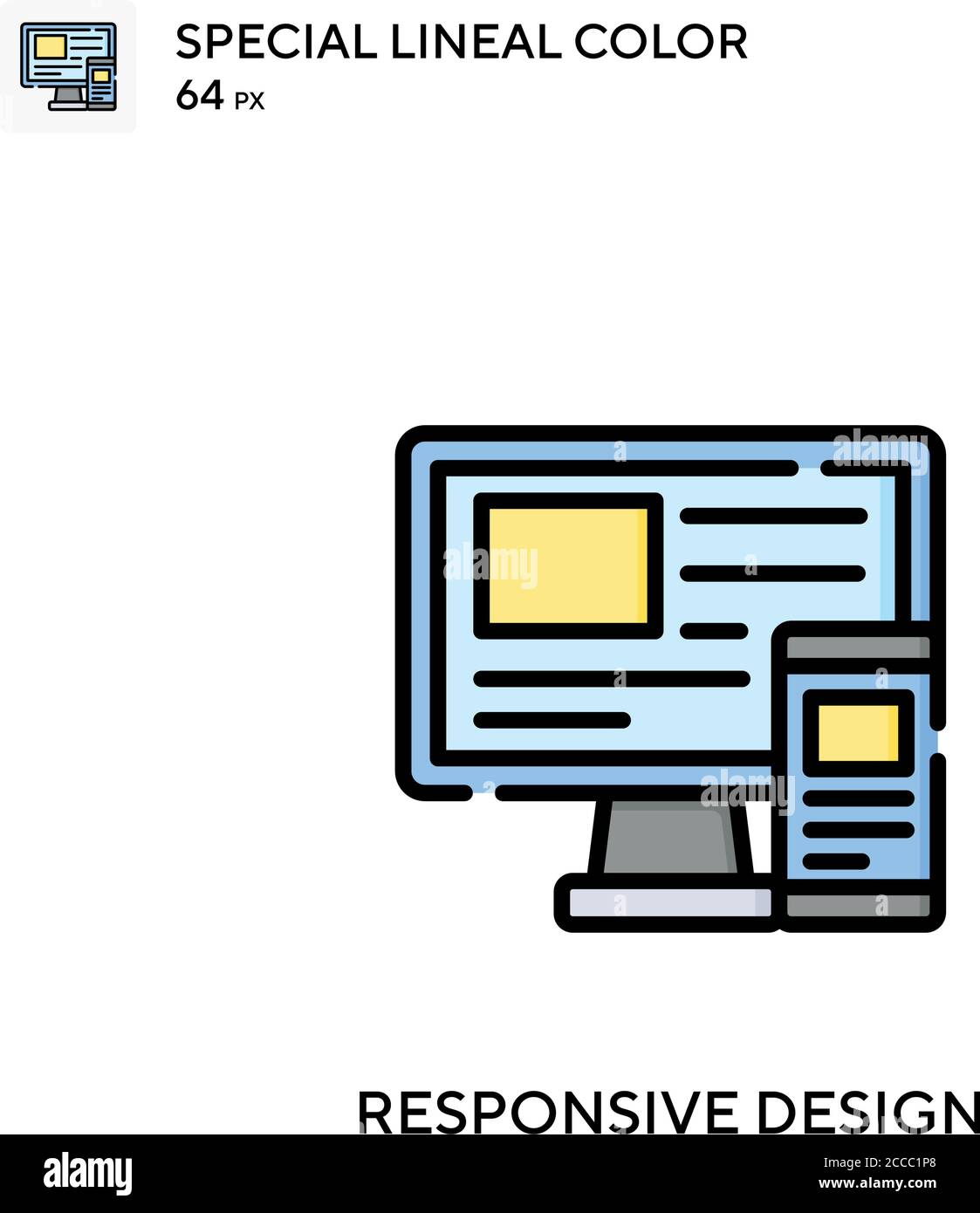 Responsive design Special lineal color icon. Illustration symbol design template for web mobile ...