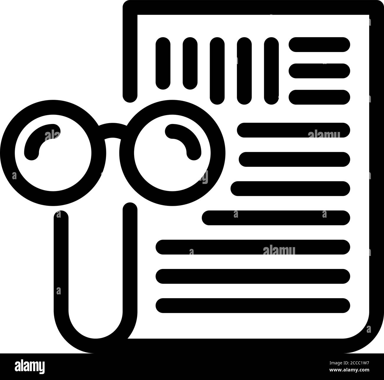 Glasses paper icon outline Black and White Stock Photos & Images - Alamy