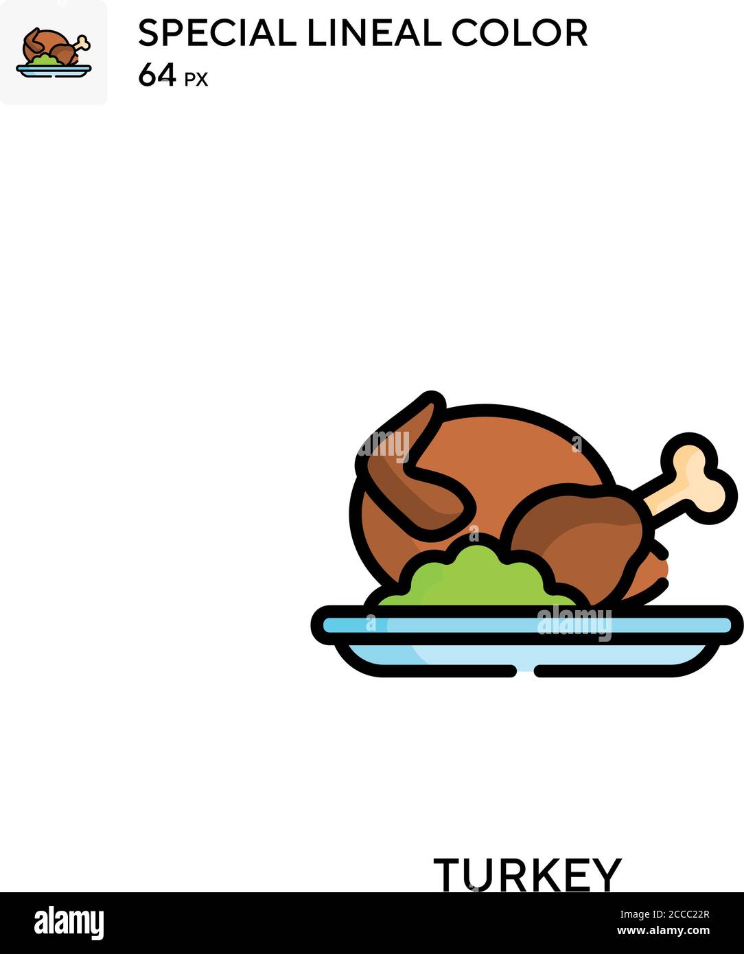 Turkey Special lineal color icon. Illustration symbol design template ...