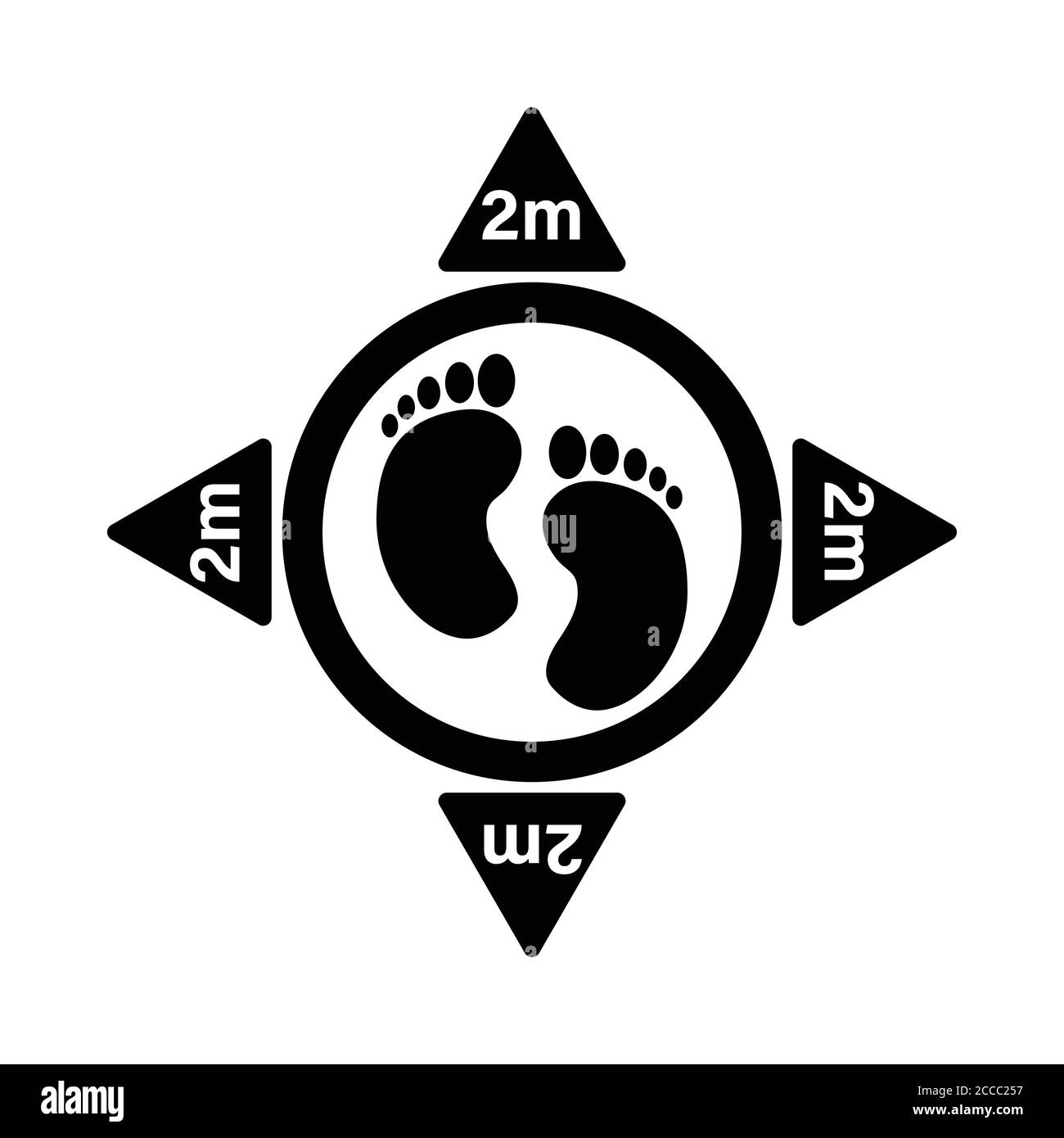 Social Distancing Standing Position Floor Ground Marker Footprint 2m ...