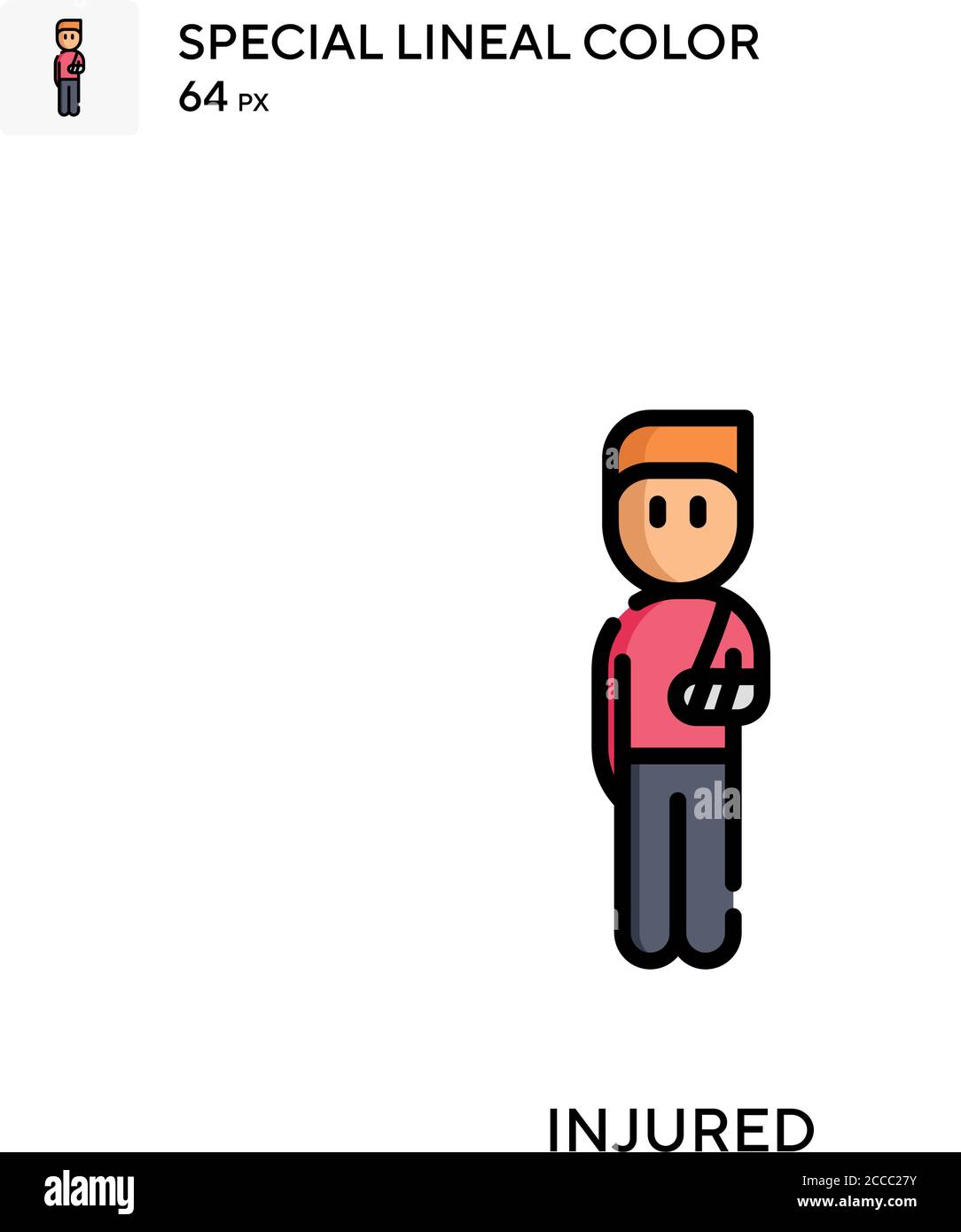 Injured Special lineal color icon. Illustration symbol design template ...
