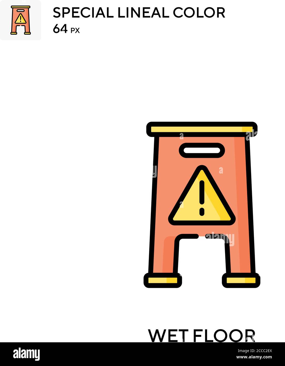 Wet floor Special lineal color icon. Illustration symbol design ...