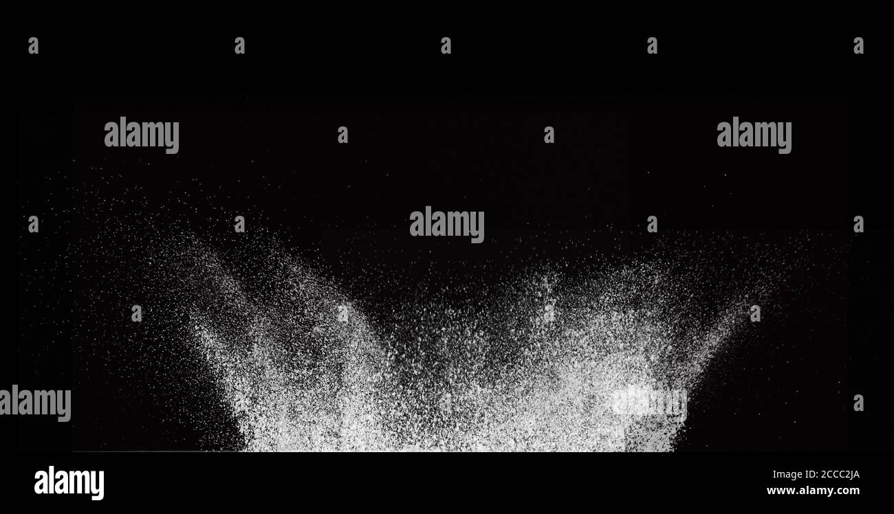 Texture of white powder isolated on black background. Can be used like ...