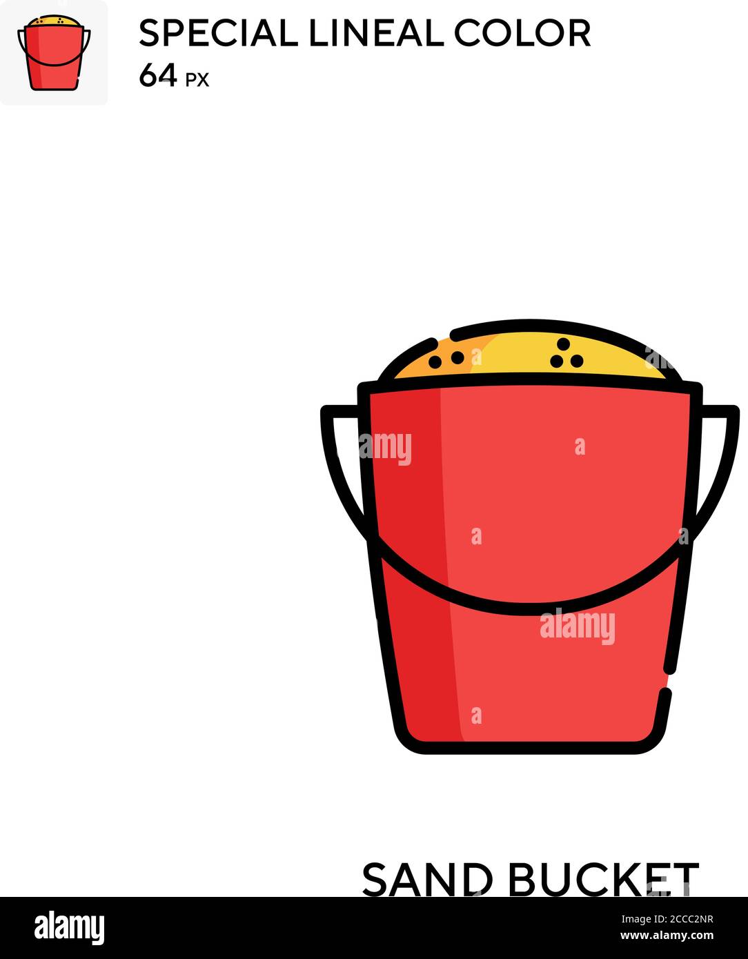 Sand bucket Special lineal color icon. Illustration symbol design ...