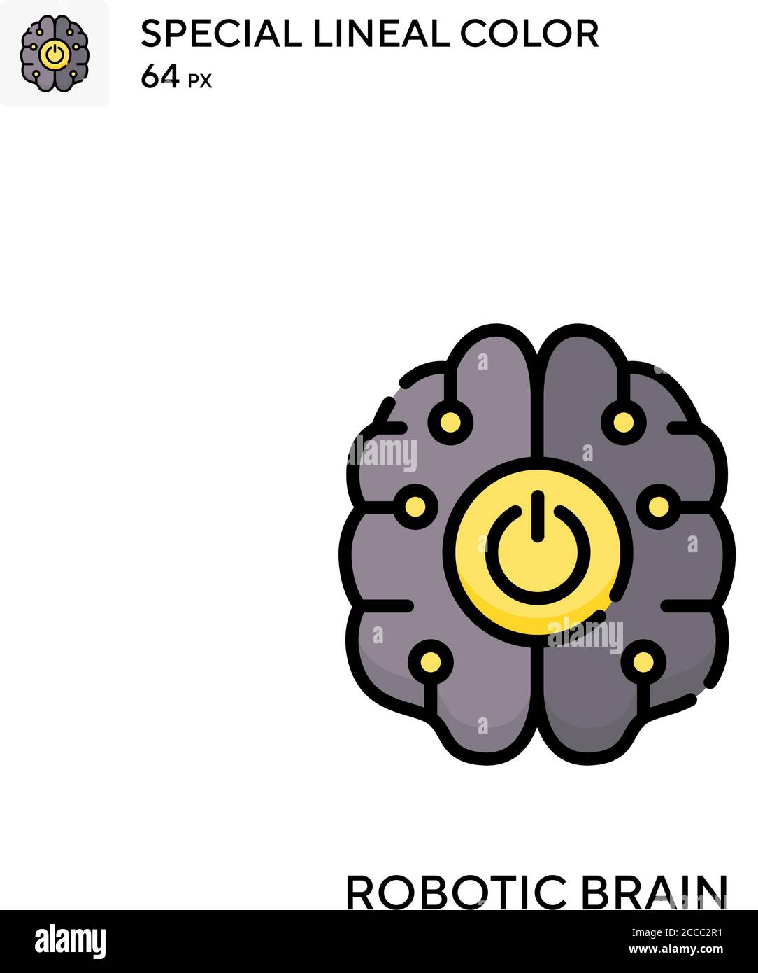 Robotic brain Special lineal color icon. Illustration symbol design ...