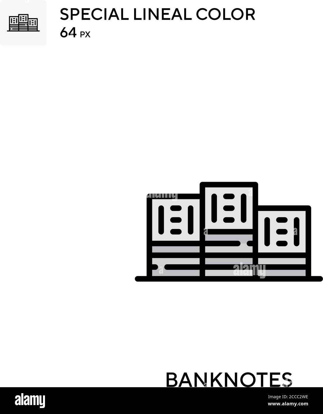 Banknotes Special lineal color icon. Illustration symbol design ...