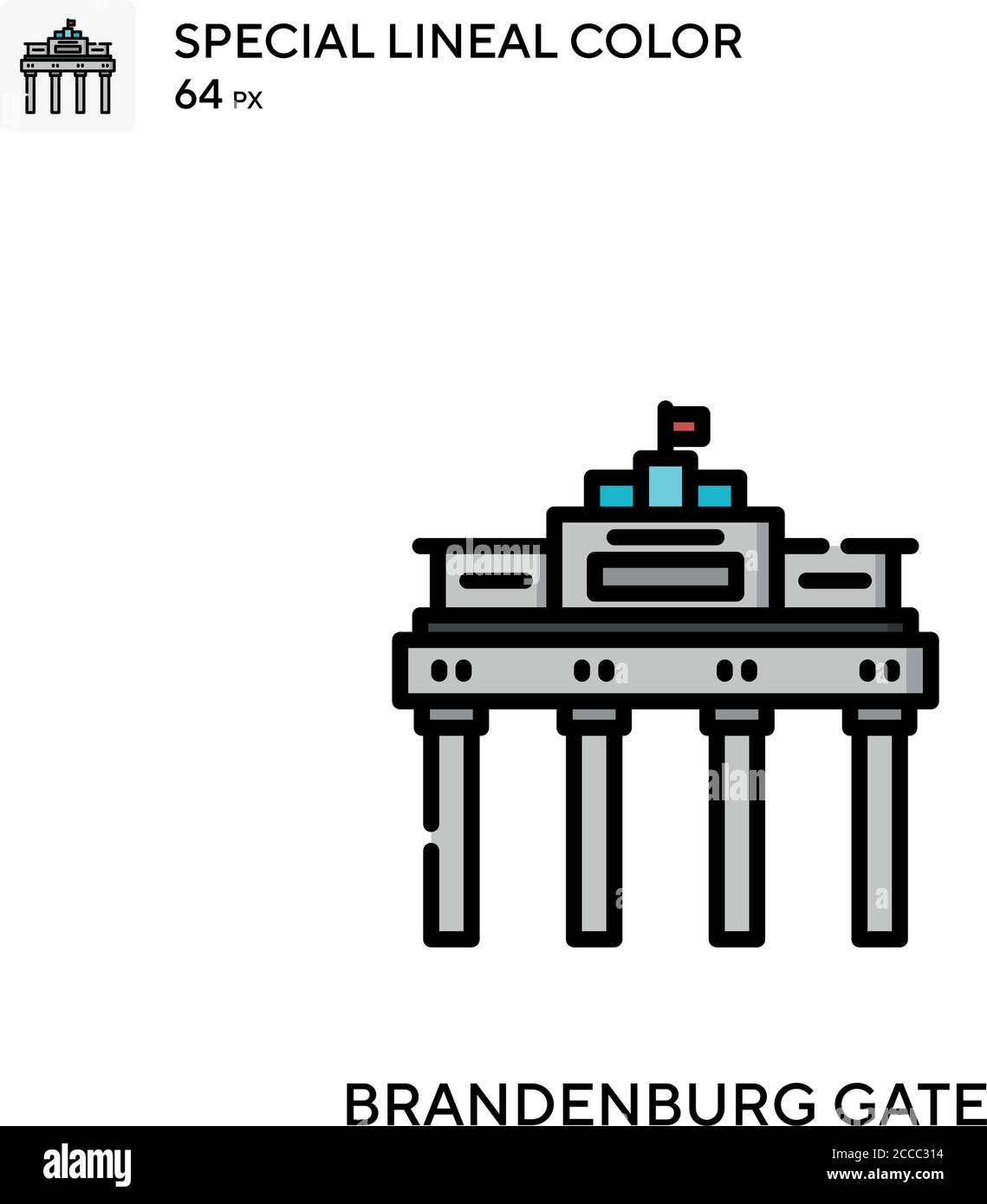 Brandenburg gate Special lineal color icon. Illustration symbol design ...