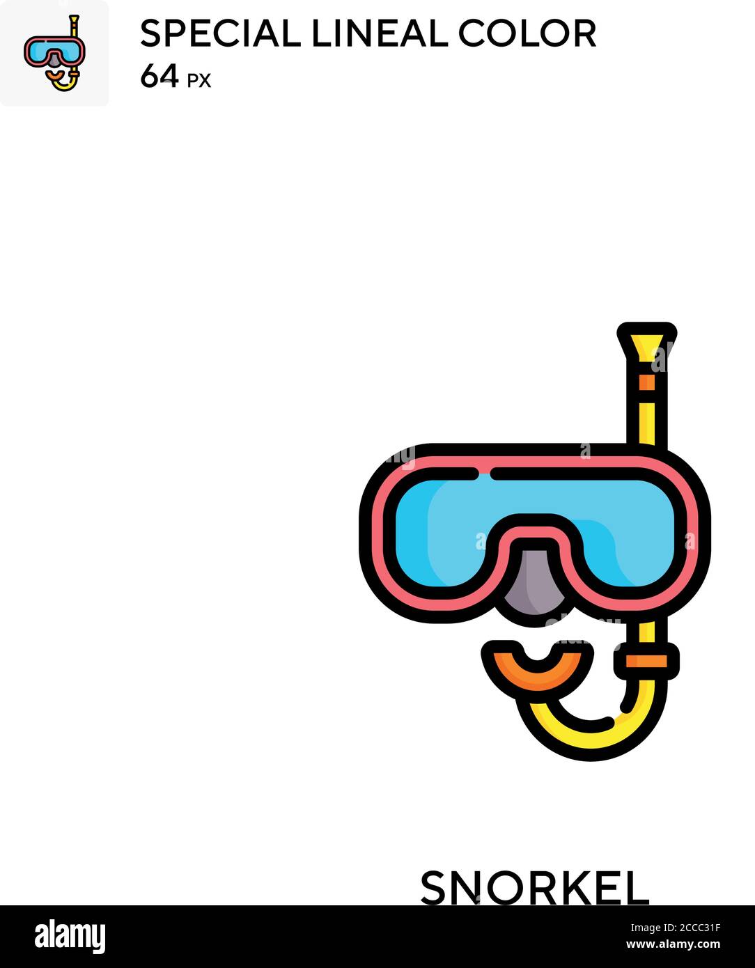 Snorkel Special lineal color icon. Illustration symbol design template ...