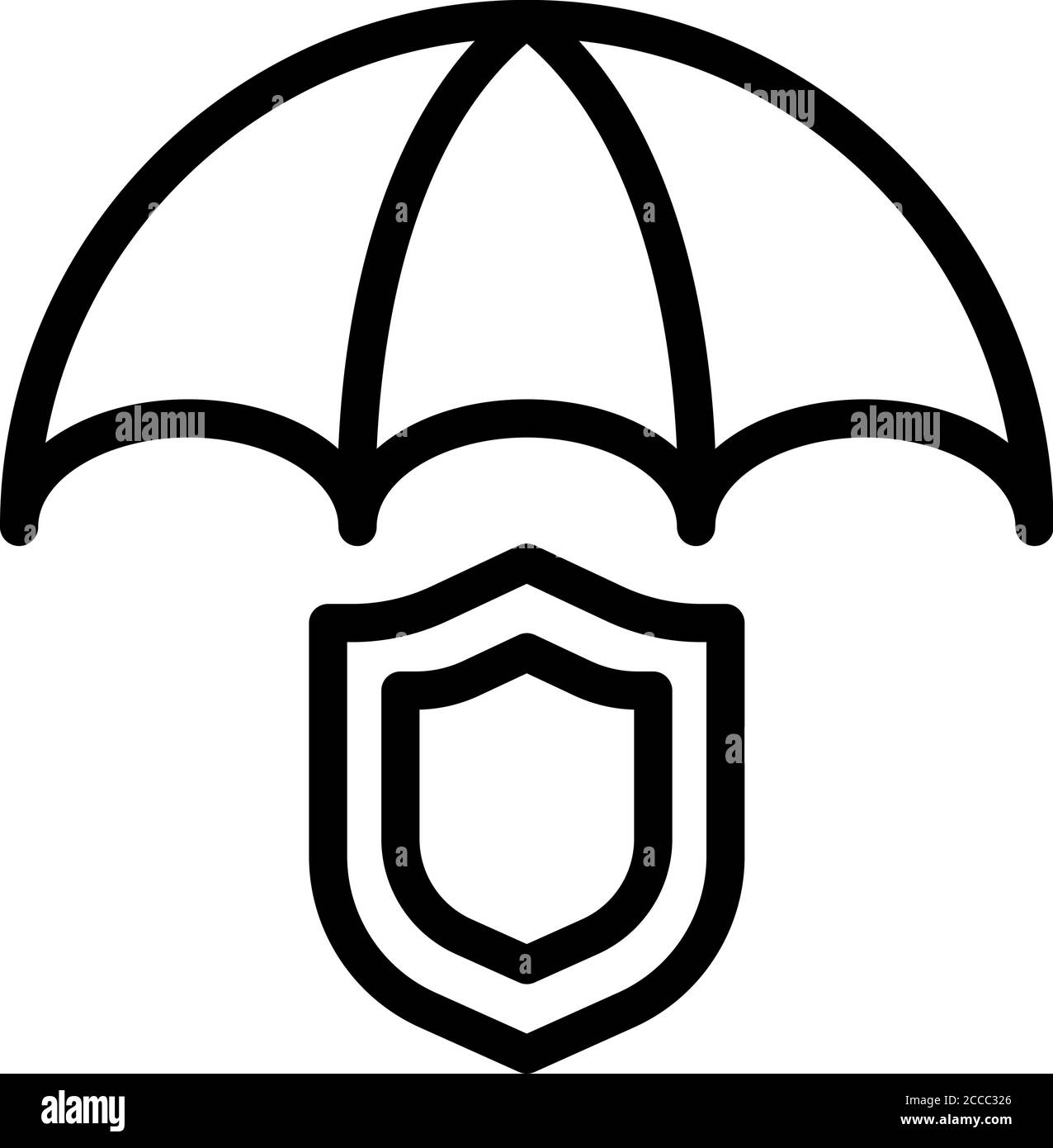 Shield umbrella icon, outline style Stock Vector Image & Art - Alamy
