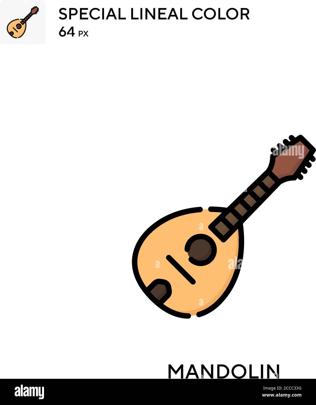 Mandolin Special lineal color icon. Illustration symbol design template ...
