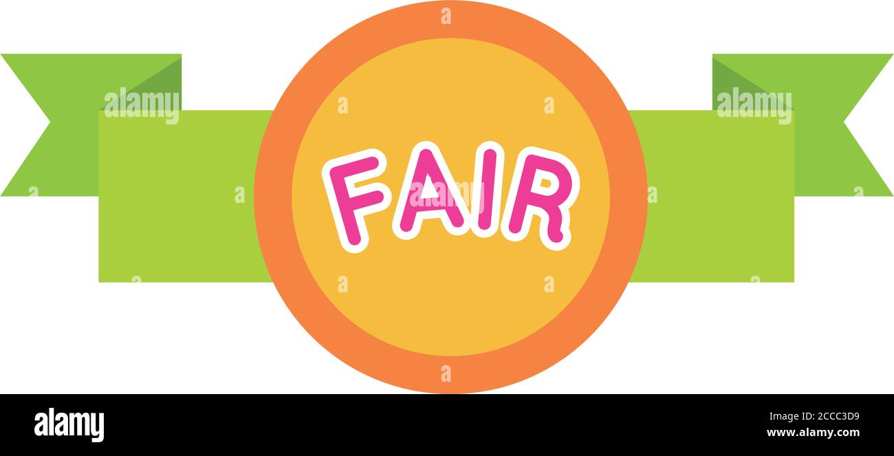 fair seal with ribbon flat style icon vector illustration design Stock ...