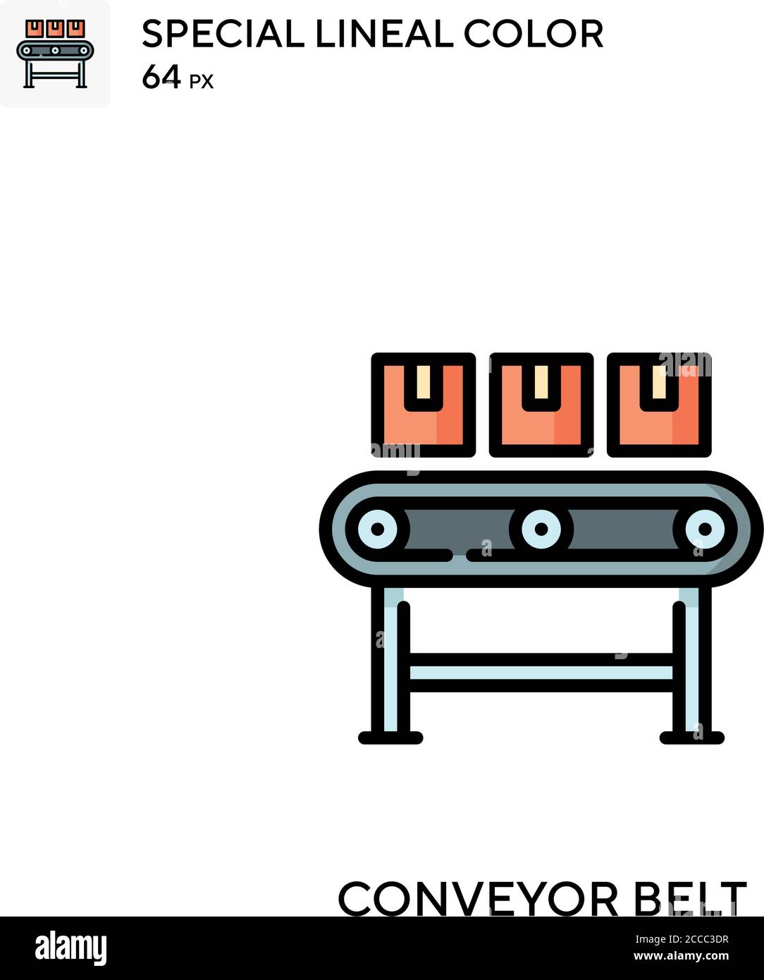 Conveyor belt Special lineal color icon. Illustration symbol design ...