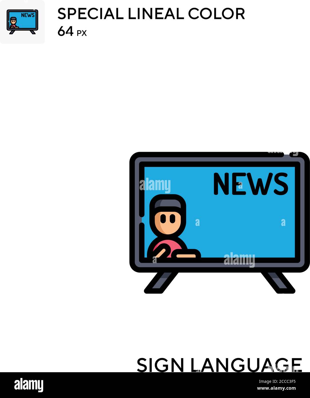 Sign language Special lineal color icon. Illustration symbol design ...