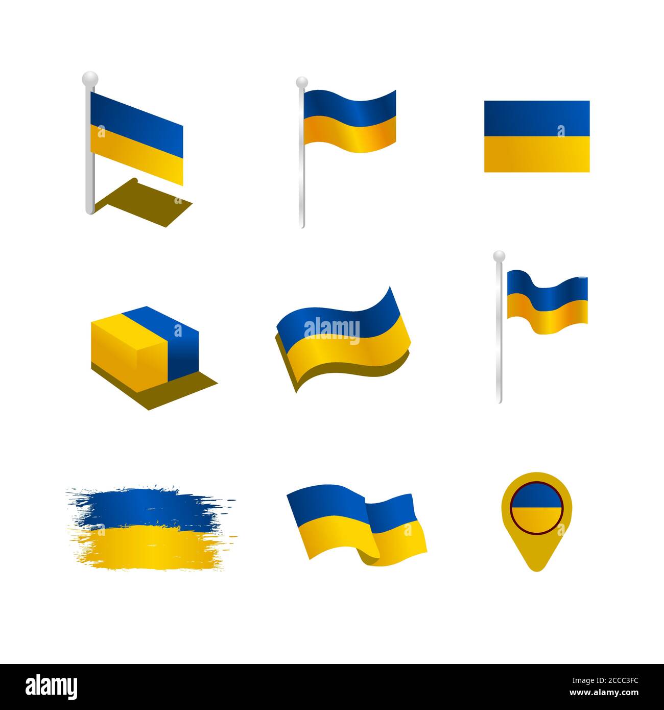 ukraine flag icon set collection, easy editable, additional size ...