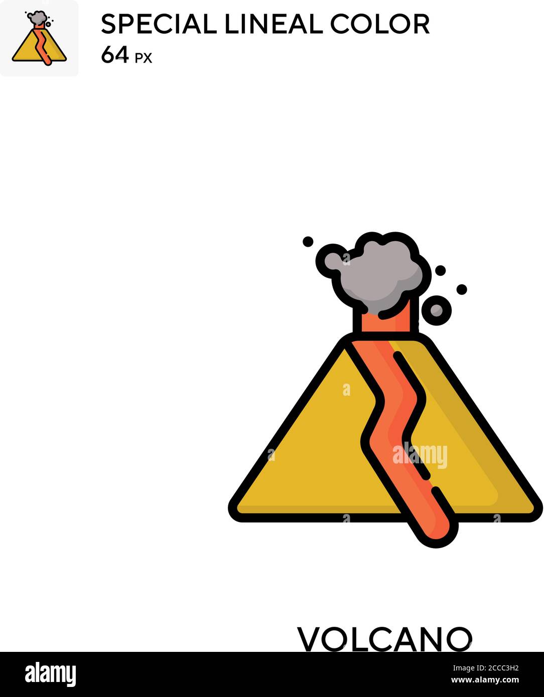 Volcano Special lineal color icon. Illustration symbol design template ...
