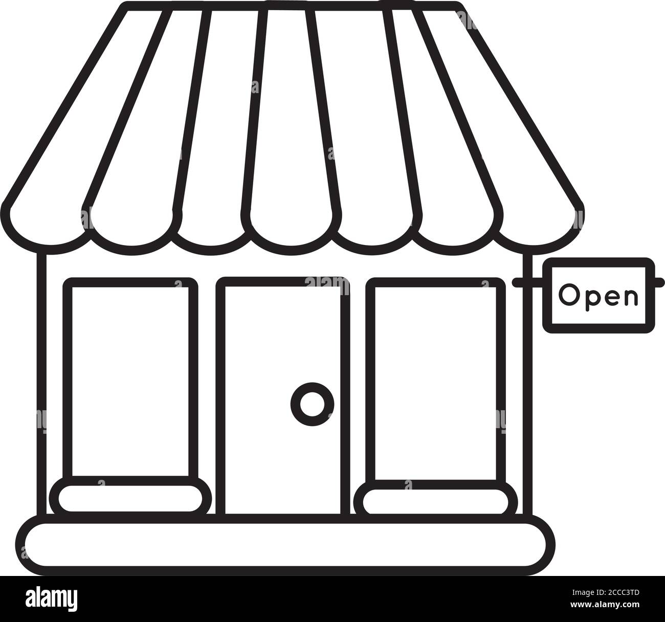 Supermarket building icon outline style Black and White Stock Photos ...