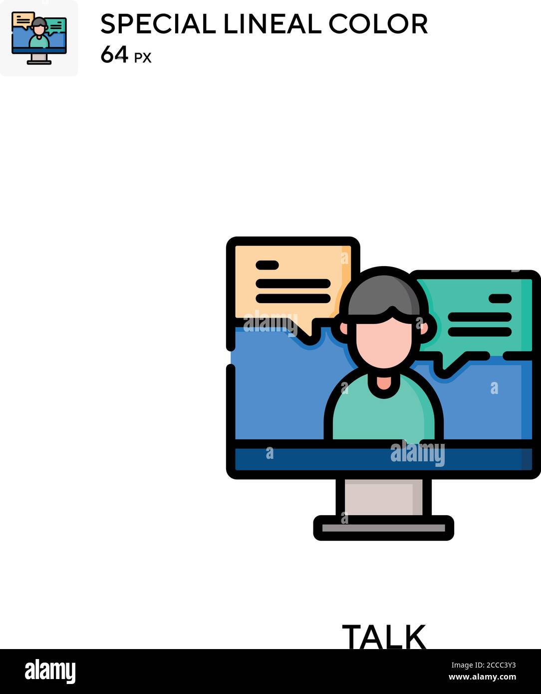Talk Special lineal color icon. Illustration symbol design template for ...