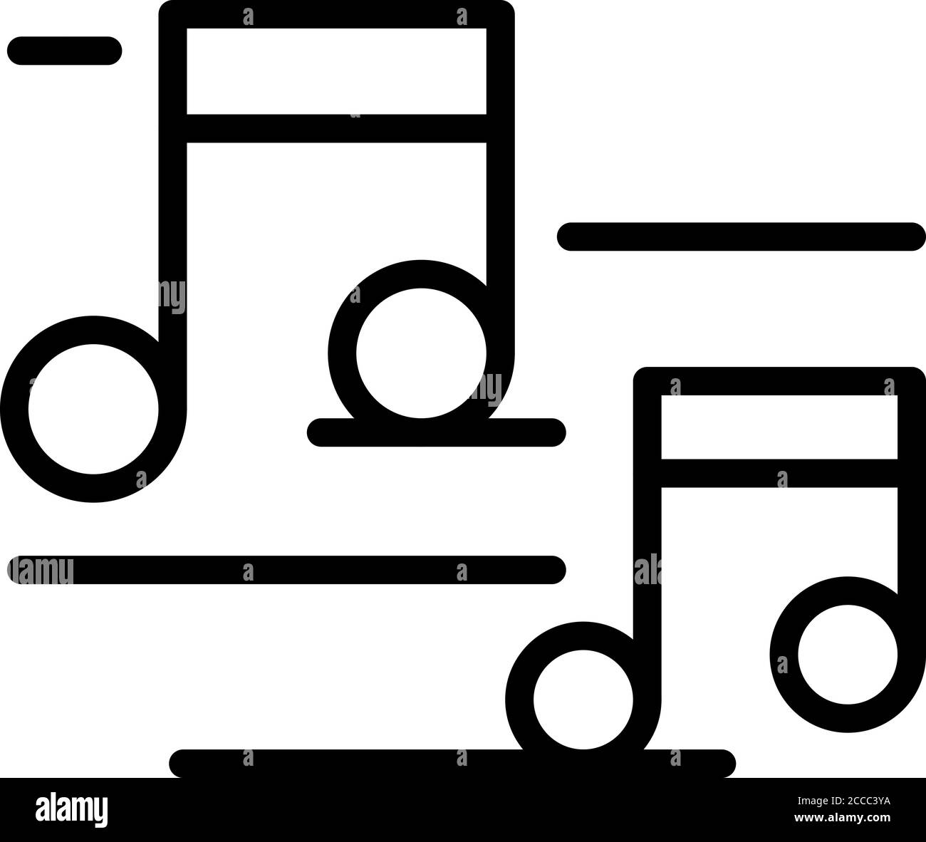 Music notes icon, outline style Stock Vector Image & Art - Alamy