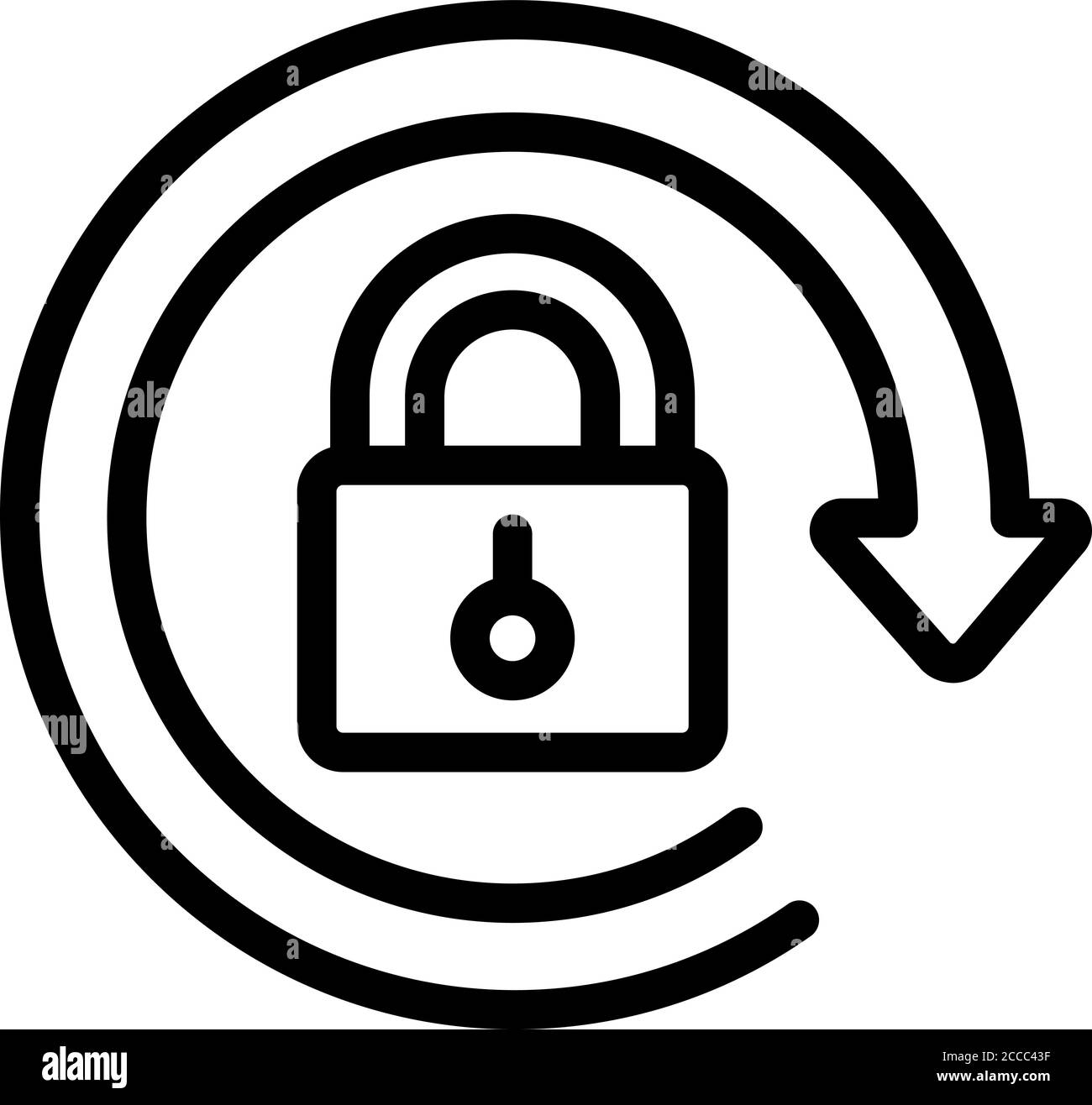 Lock secure icon, outline style Stock Vector Image & Art - Alamy