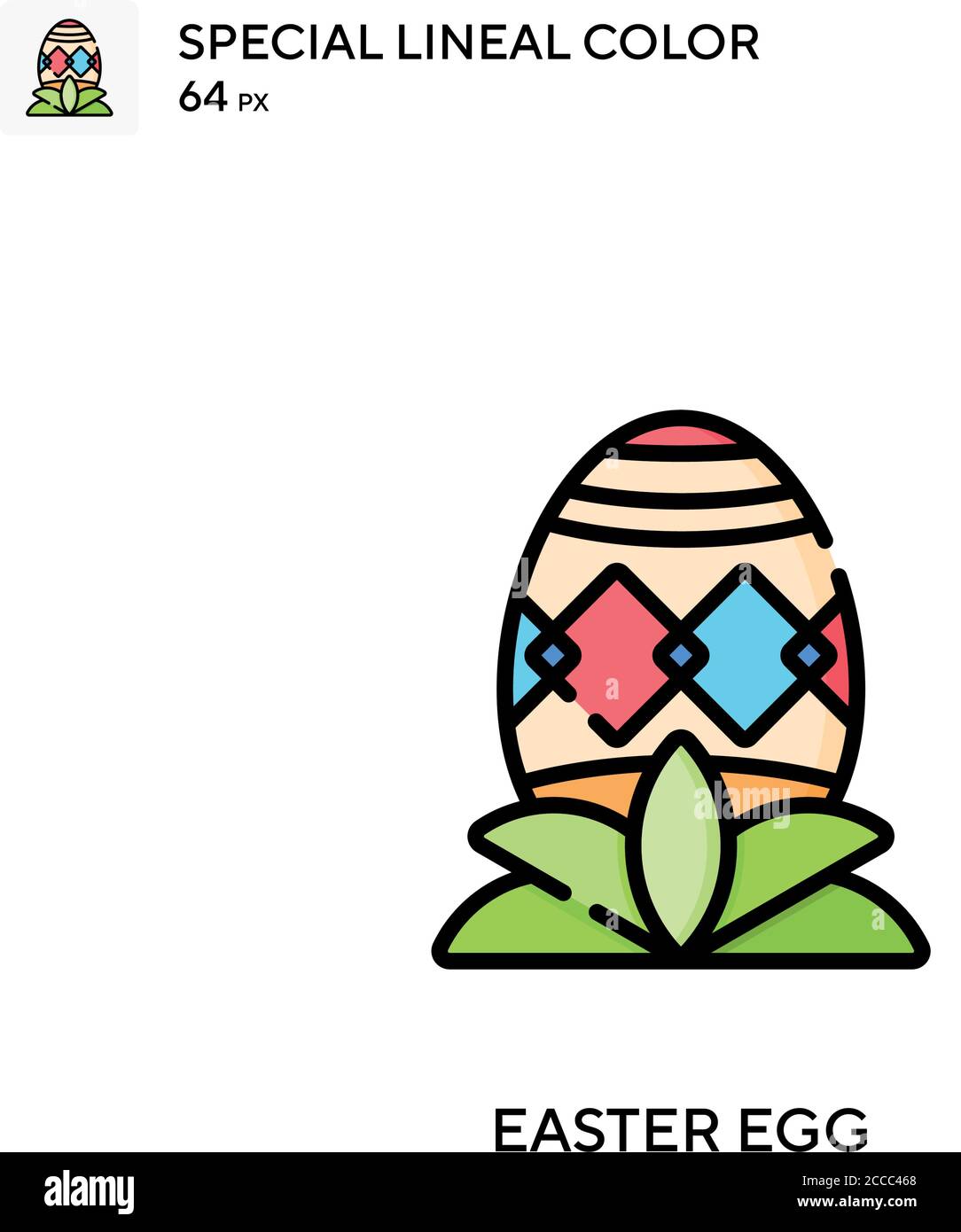 Easter egg Special lineal color icon. Illustration symbol design ...