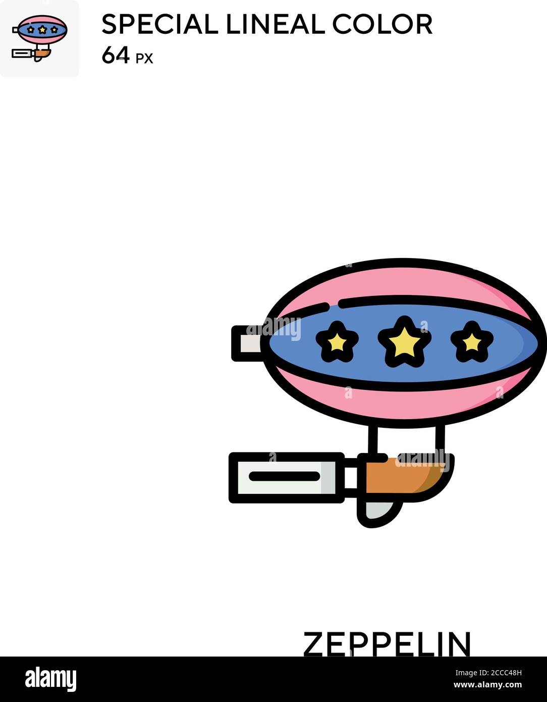 Zeppelin Special lineal color icon. Illustration symbol design template for web mobile UI ...