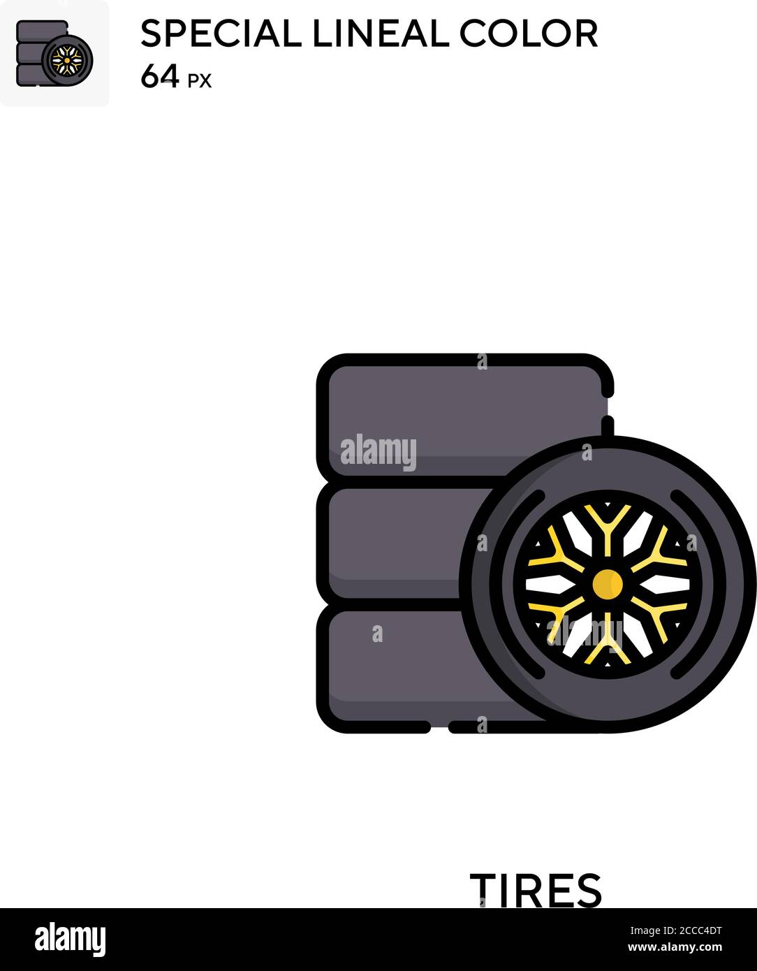 Tires Special lineal color icon. Illustration symbol design template ...