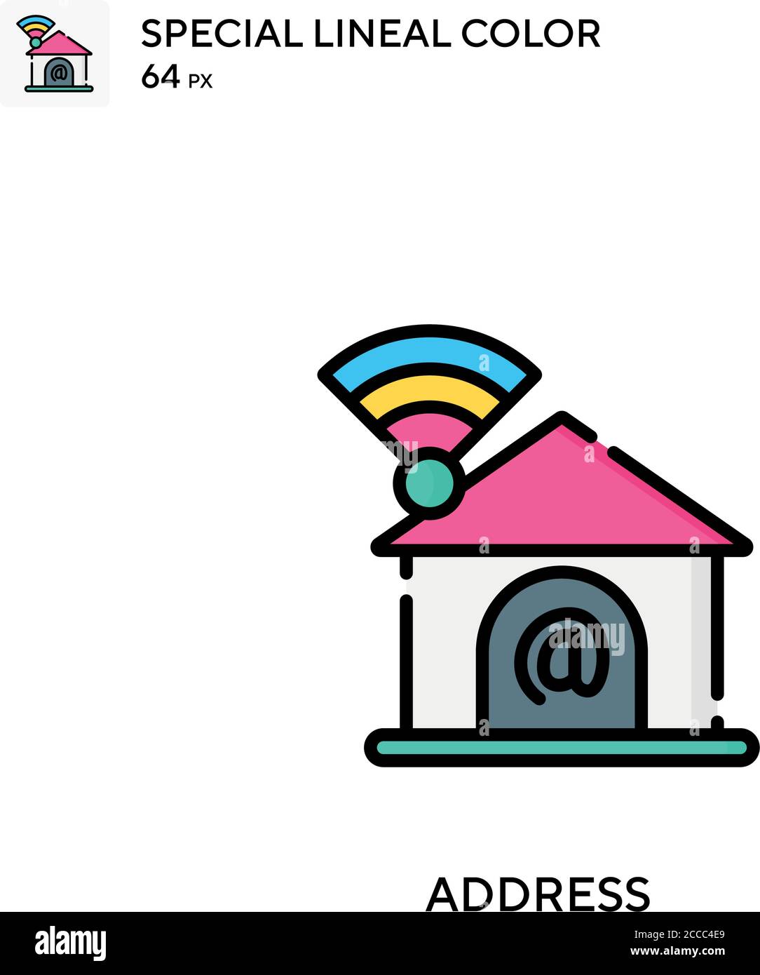 Address Special lineal color icon. Illustration symbol design template ...