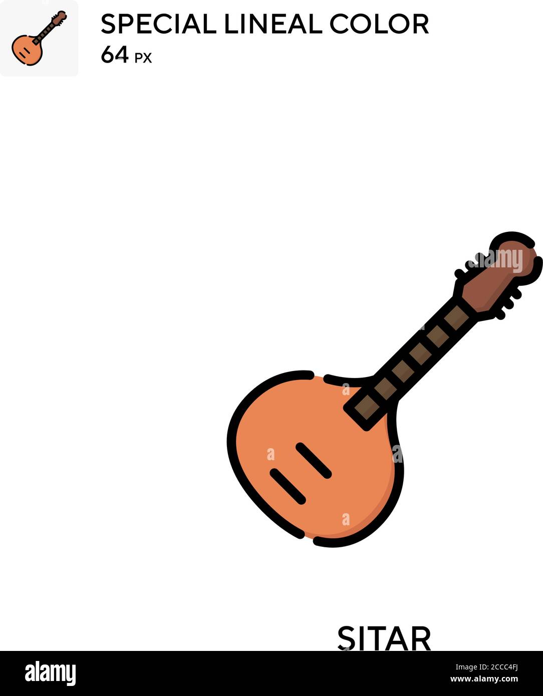 Sitar Special lineal color icon. Illustration symbol design template ...