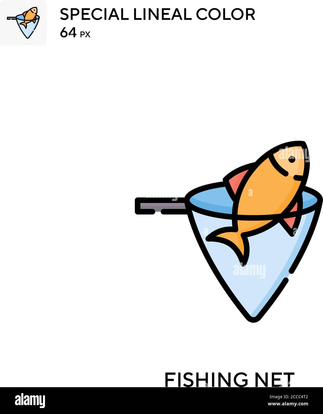 Fishing net Special lineal color icon. Illustration symbol design ...