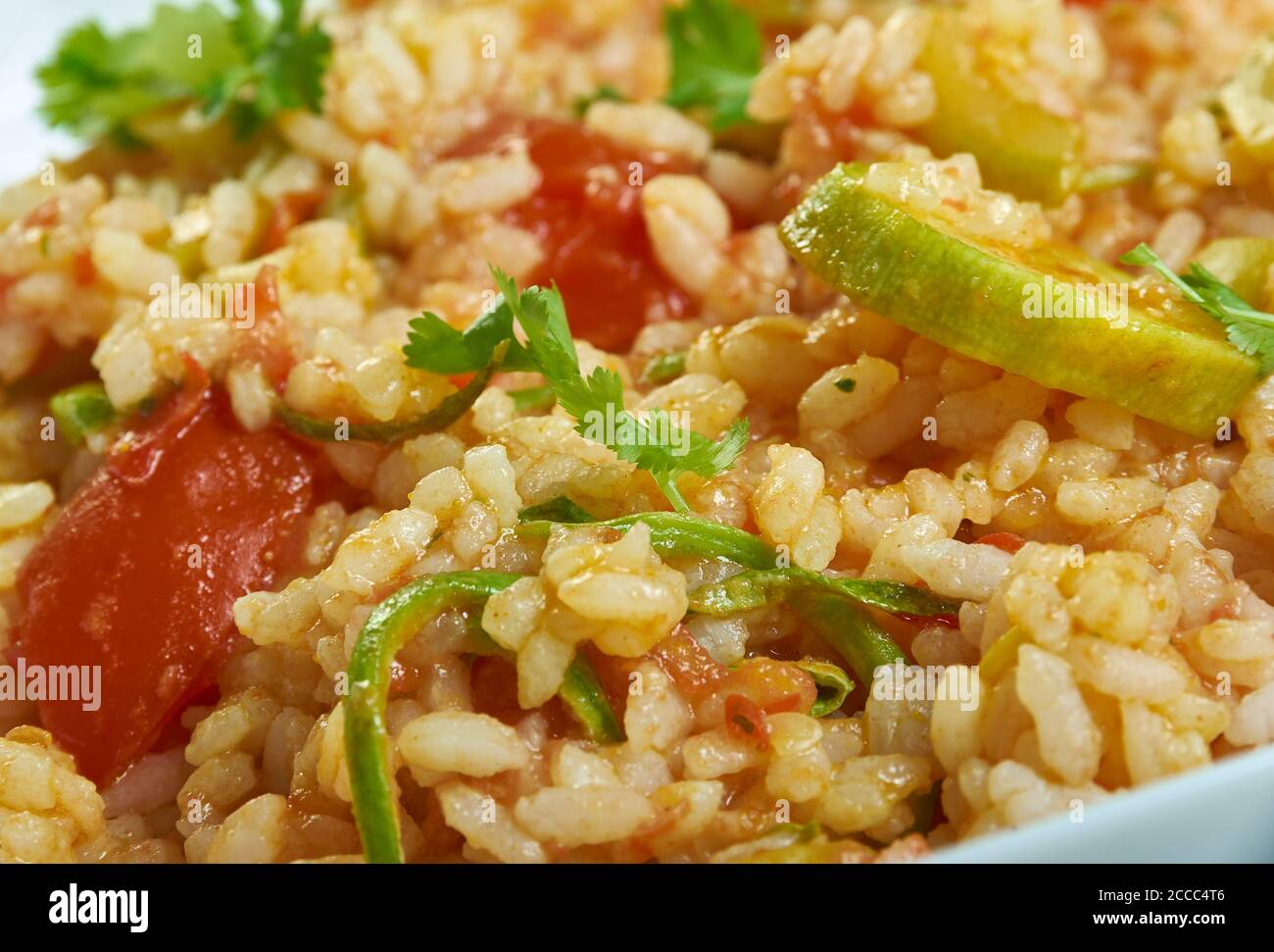 Tomato courgette risotto creamy Italian classic, finished with ...
