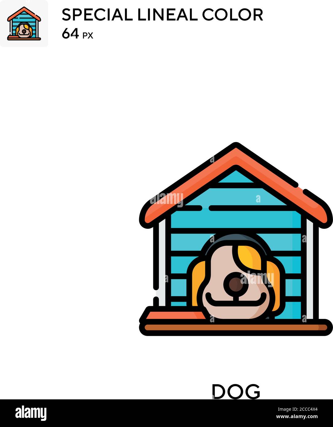 Dog Special lineal color icon. Illustration symbol design template for ...