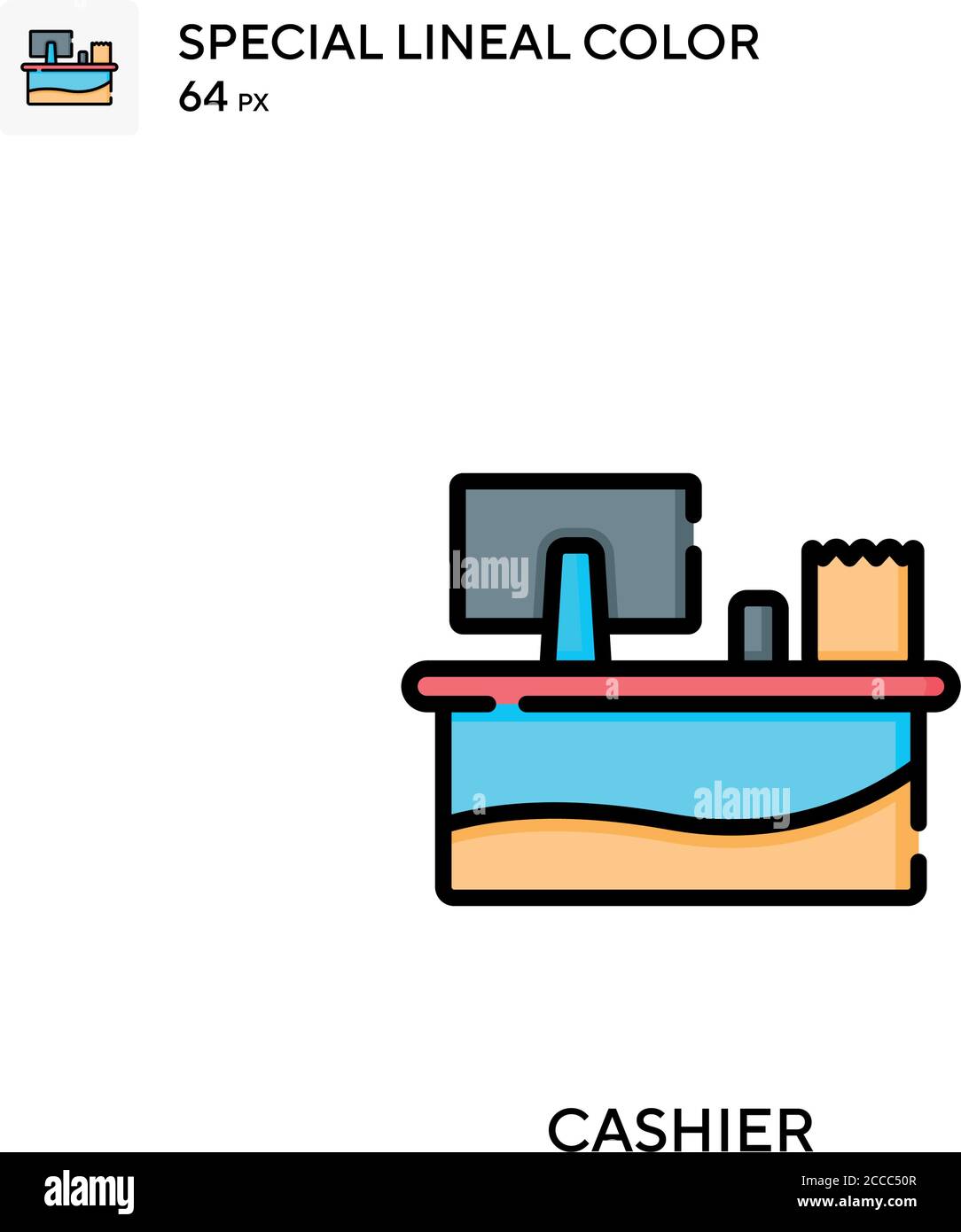 Cashier Special lineal color icon. Illustration symbol design template ...