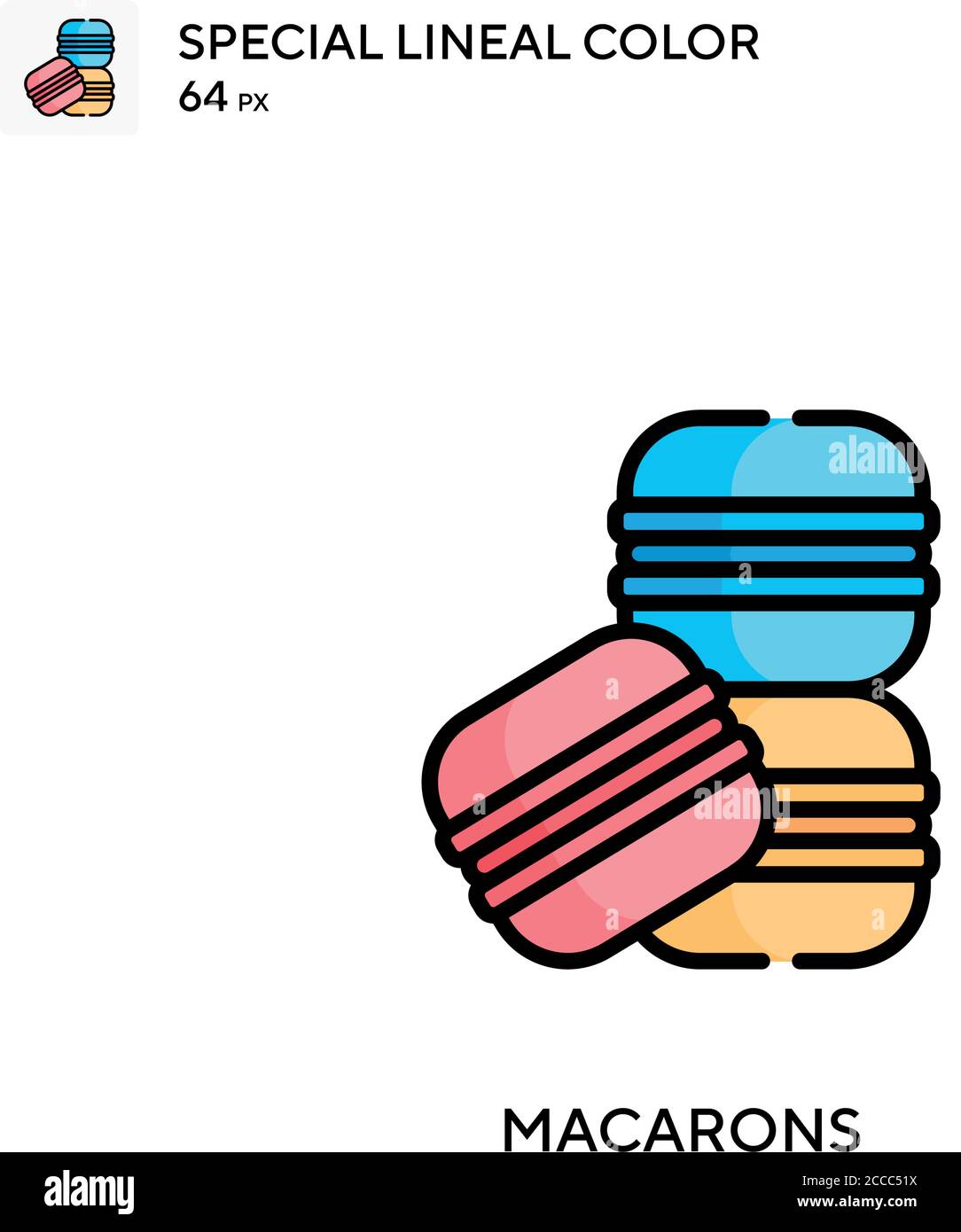 Macarons Special lineal color icon. Illustration symbol design template ...