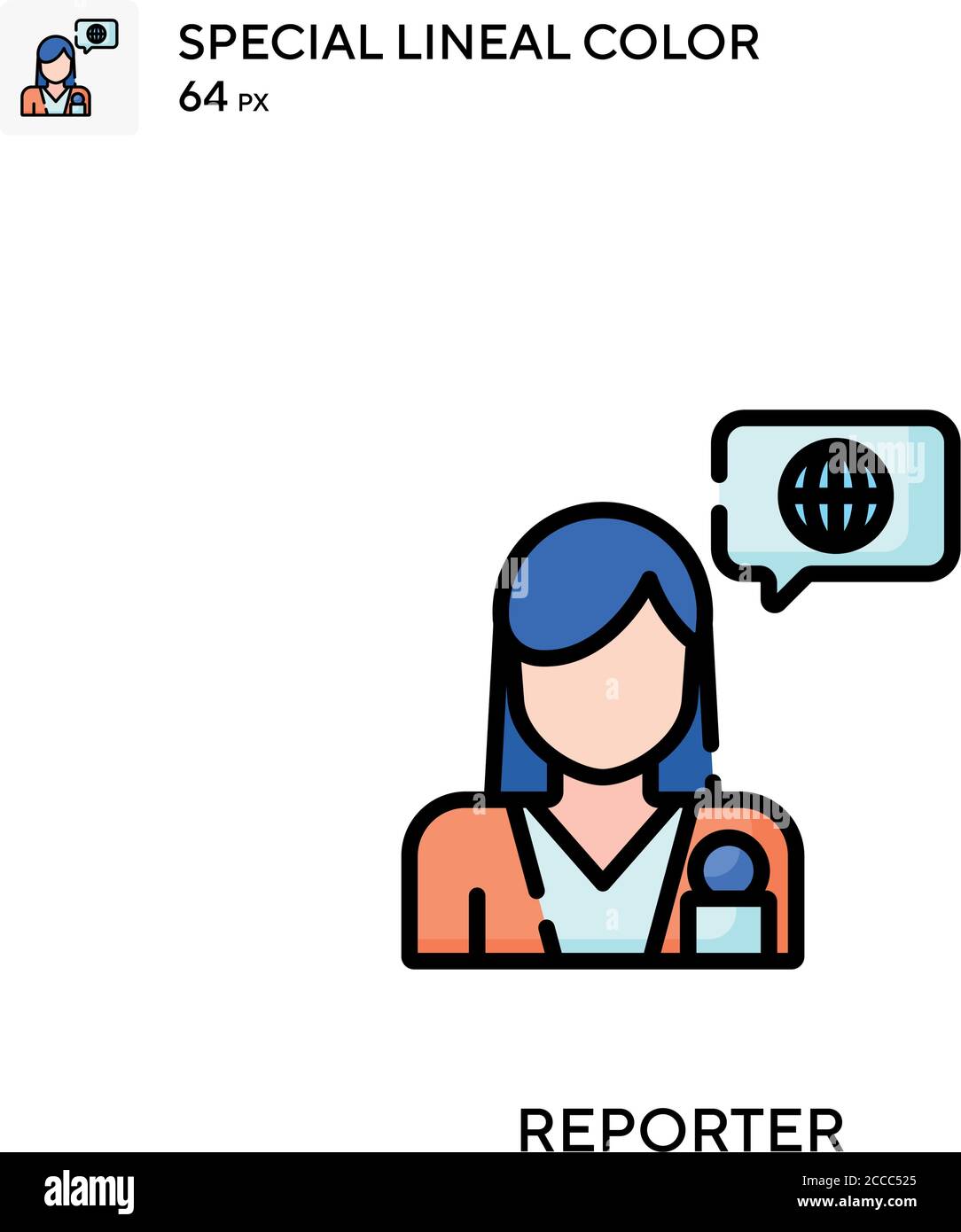 Reporter Special lineal color icon. Illustration symbol design template ...