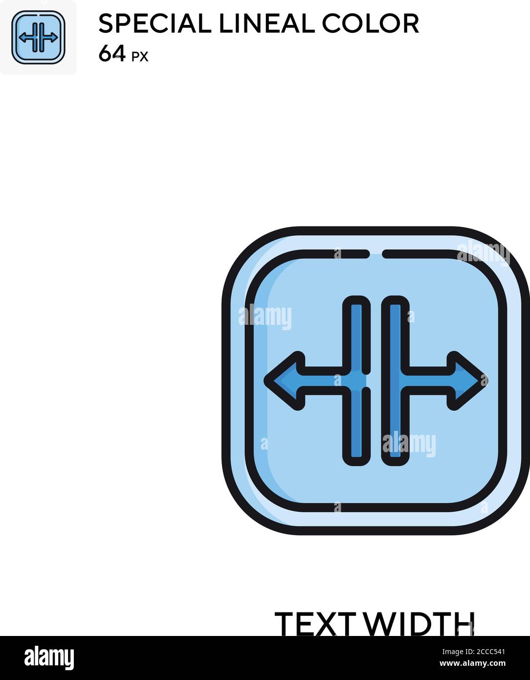 Text width Special lineal color icon. Illustration symbol design ...